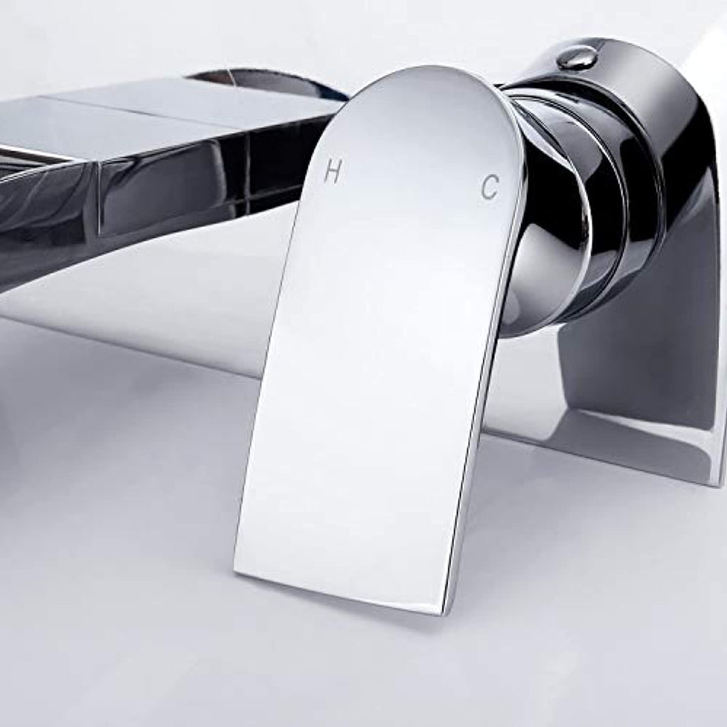 Bathroom Bath Taps Wall Mounted Waterfall Mixer Filler Tap Chrome Wass ...