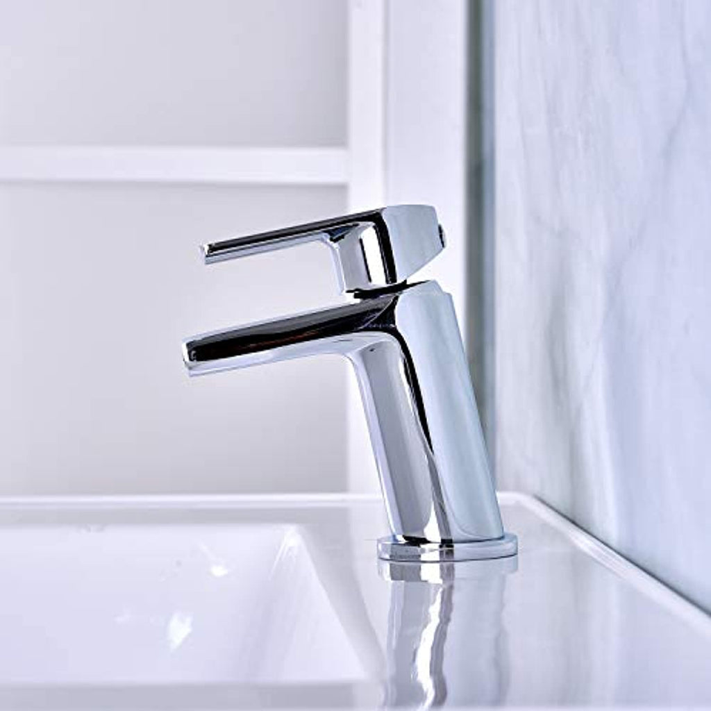 Hapilife Leaning Basin Taps with Pop up Waste Waterfall Bathroom Sink